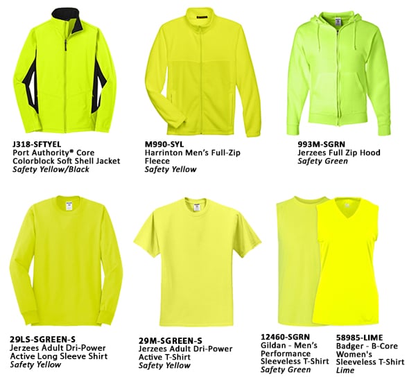High-Visibility Workwear (Hi-Viz) Available in Many Styles and Materials